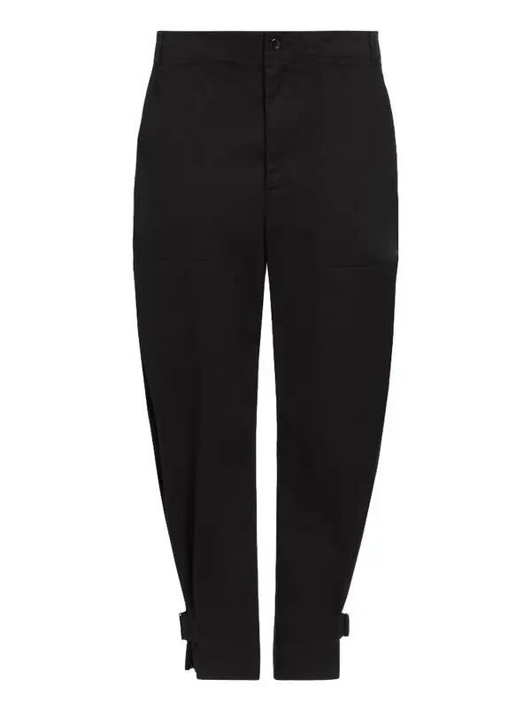 Proenza Schouler White Label Cotton Twill Tapered Crop Pants - Black