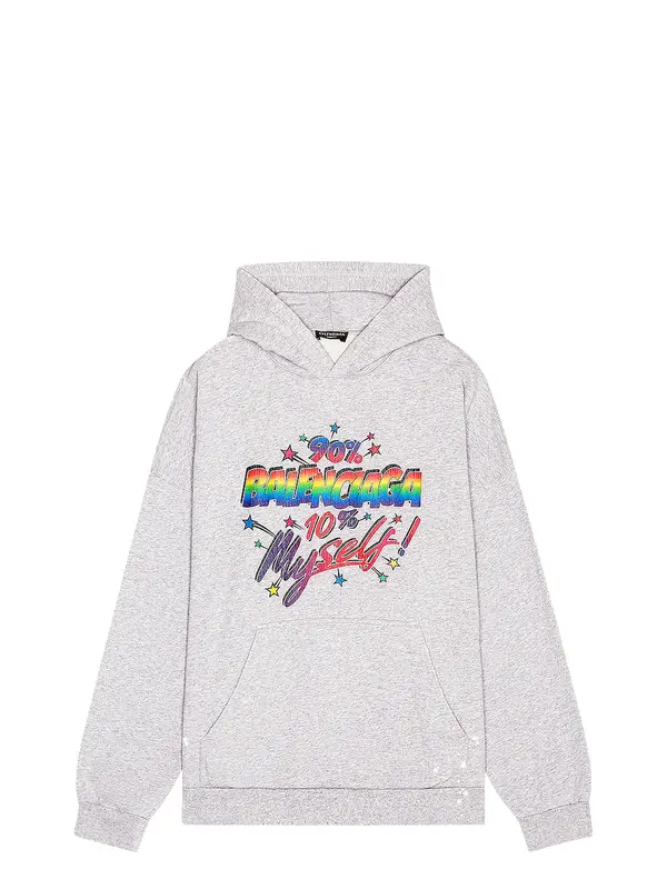 Balenciaga Wide Fit Hoodie - Grey