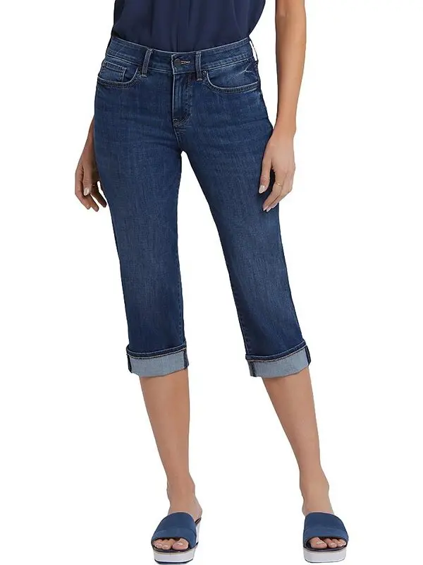 NYDJ Marilyn High Rise Cropped Straight Jeans - Rio Rapids