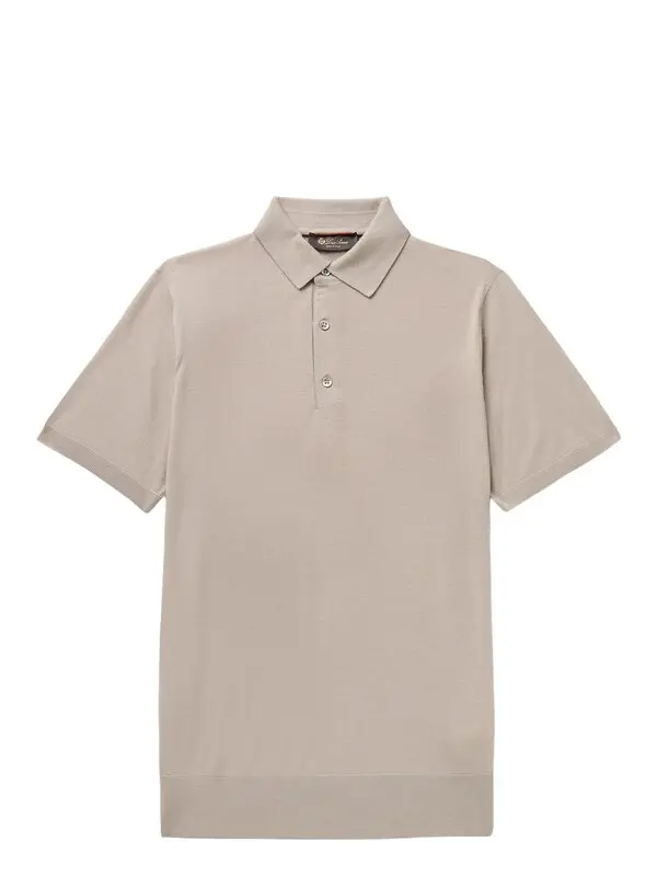 Loro Piana Wish® Virgin Wool Polo Shirt - Neutrals