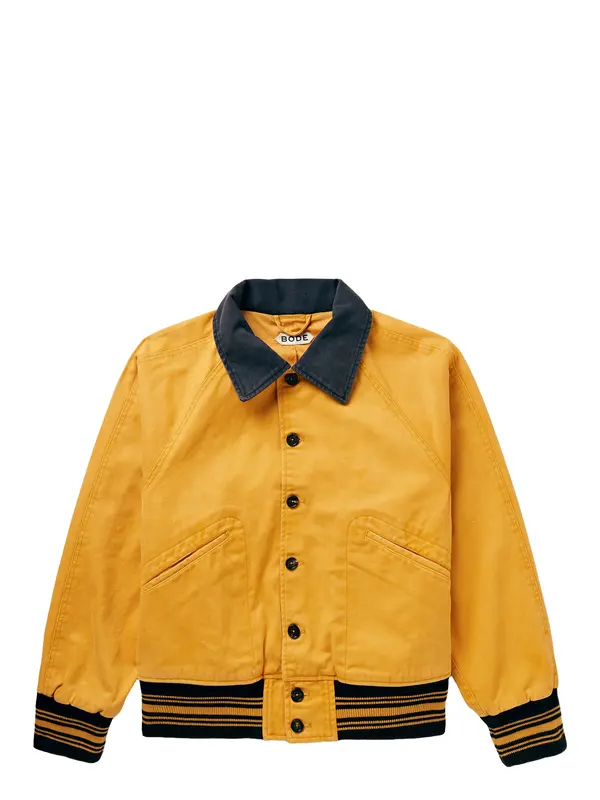 BODE Banbury Cotton-twill Bomber Jacket - Yellow
