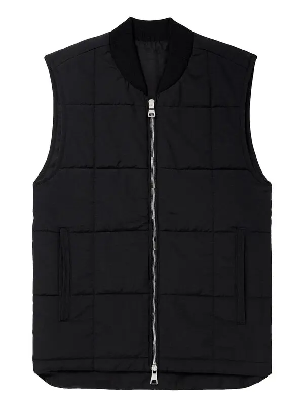Mr P. Quilted Shell Gilet - Black