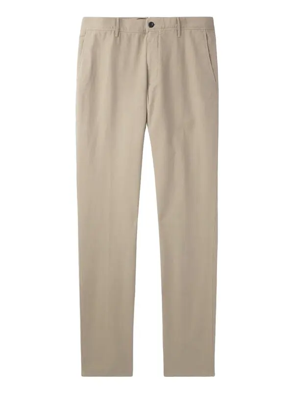 SLOWEAR Straight-leg Cotton-blend Trousers - Neutrals