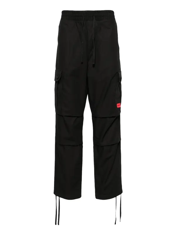 Hugo Logo-appliqué Cargo Trousers - Black