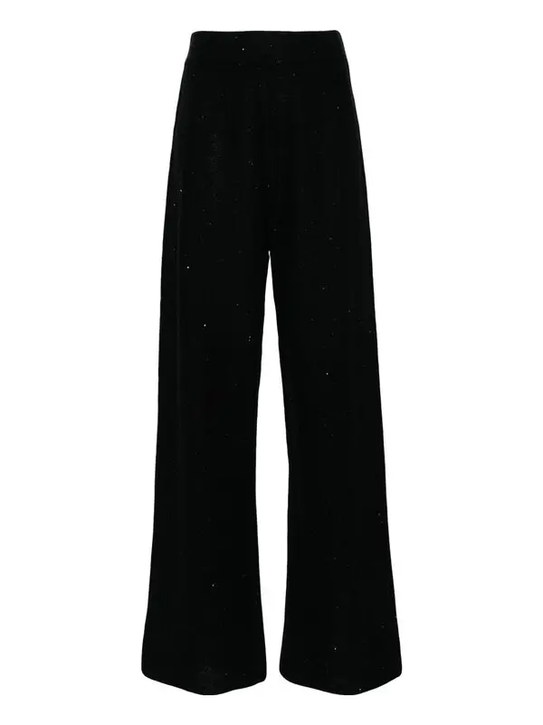Fabiana Filippi Sequin-embellished Wide-leg Trousers - Black