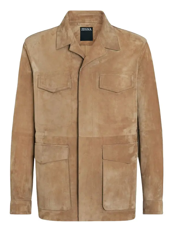 Zegna Suede Field Jacket - Neutrals