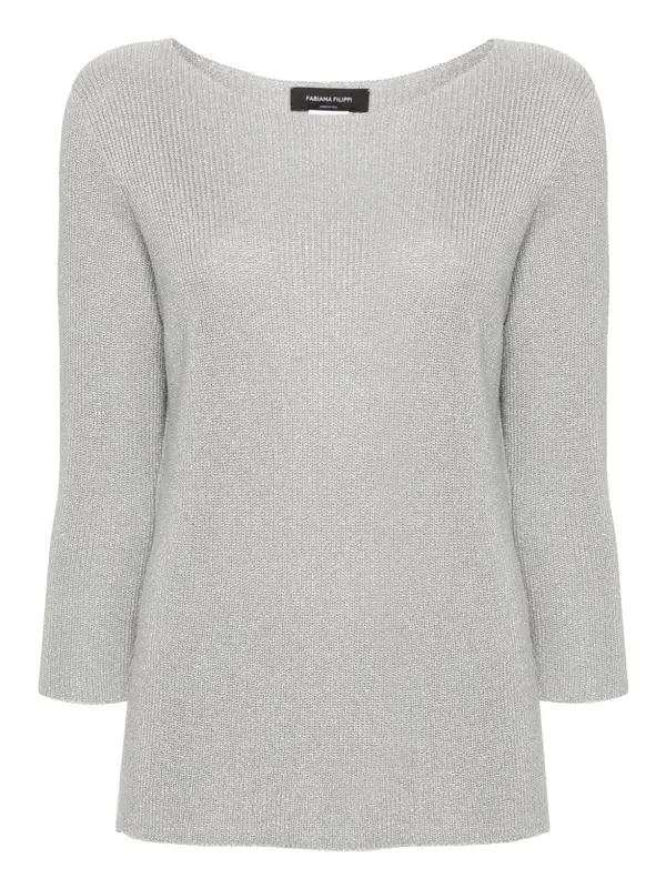 Fabiana Filippi Metallic-threading Jumper - Grey