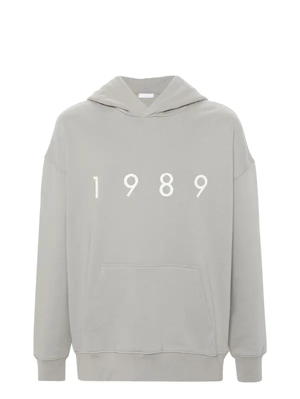 1989 STUDIO Logo Cotton Hoodie - Grey