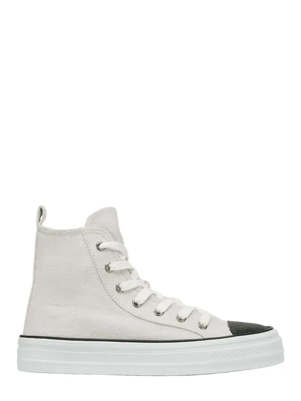 Brunello Cucinelli Panelled Lace-up Sneakers - White