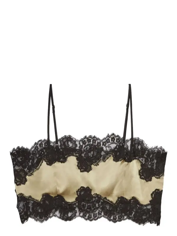 FLEUR DU MAL Lace Bandeau Top - Green