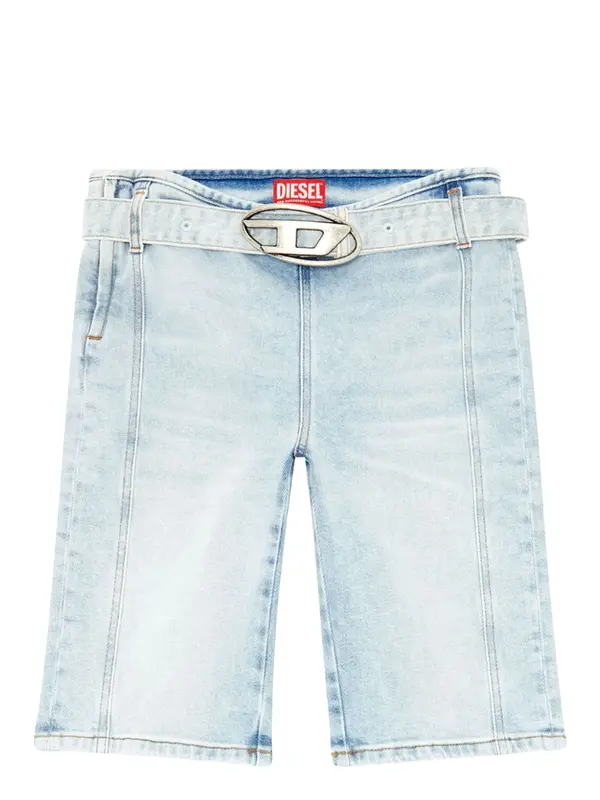 DIESEL Logo-buckle Cycling Shorts - Blue