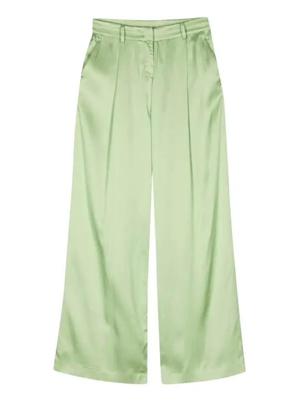N°21 Satin Palazzo Trousers - Green