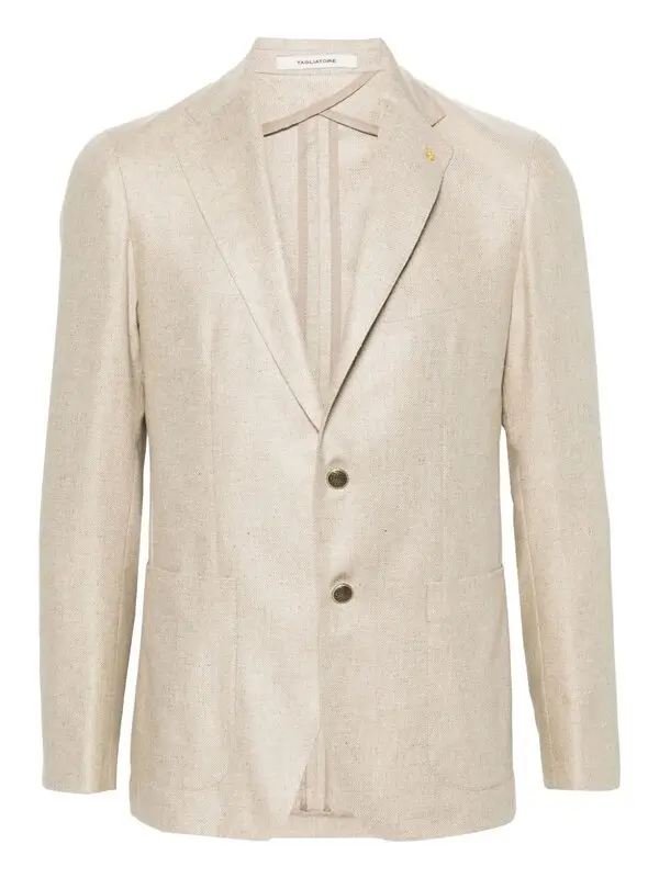 Tagliatore Single-breasted Silk Blazer - Neutrals