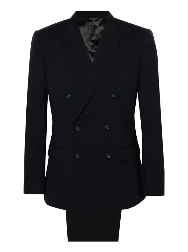 Dolce & Gabbana Double-breasted Twill Blazer - Blue