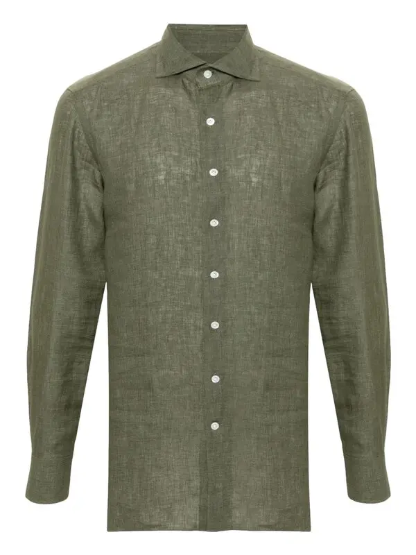 100HANDS Long-sleeve Linen Shirt - Green