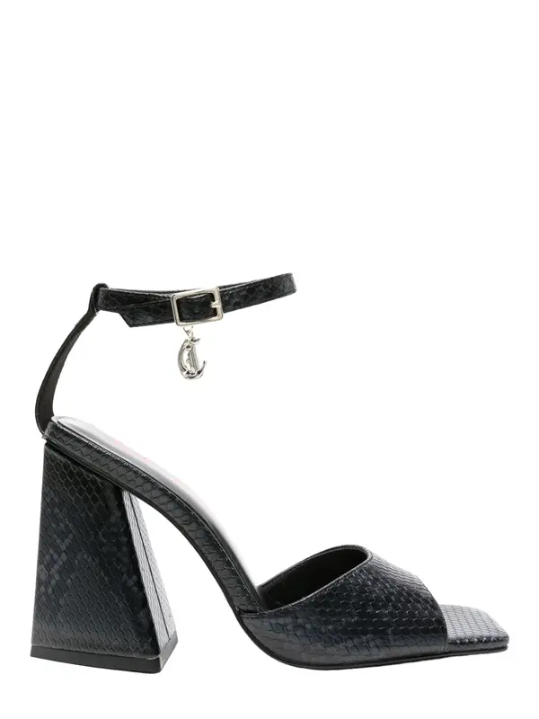 Just Cavalli 110mm Snakeskin-effect Sandals - Black