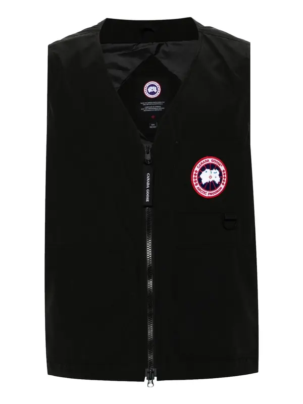 Canada Goose Logo-patch Zip-up Vest - Black