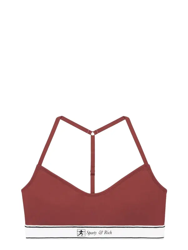 SPORTY & RICH Runner Script Bralette - Brown