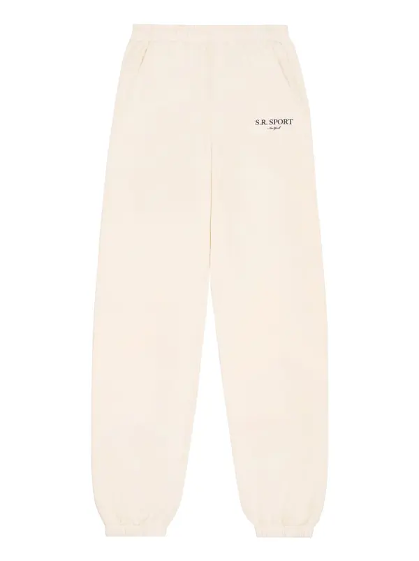 SPORTY & RICH Wimbledon Cotton Track Pants - Neutrals
