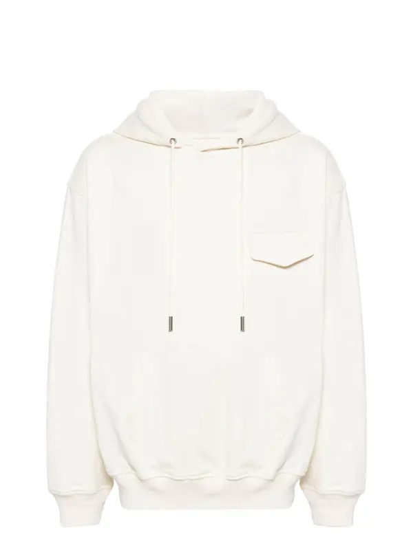 SONGZIO Graphic-print Cotton Hoodie - Neutrals