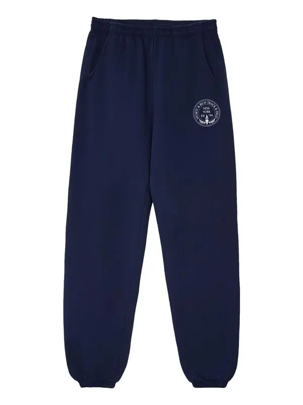 SPORTY & RICH Central Park Cotton Track Pants - Blue