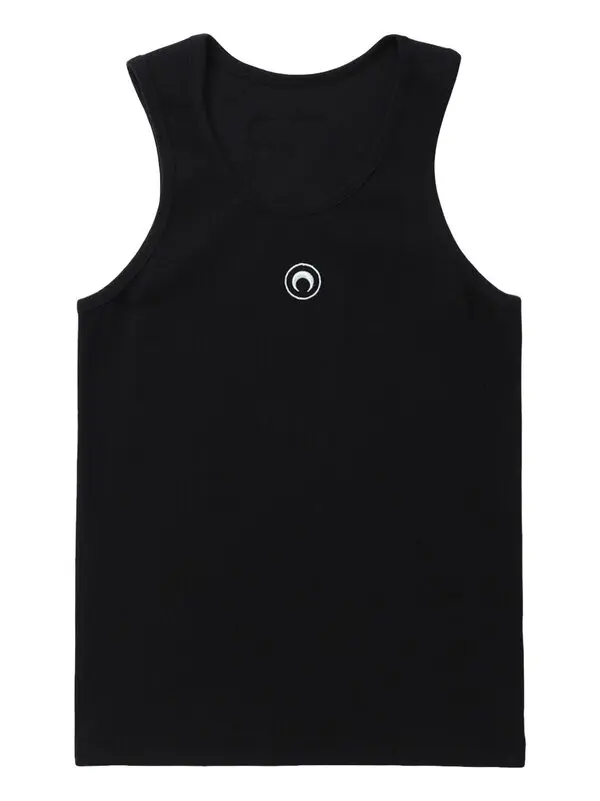 MARINE SERRE Crescent Moon-embroidered Tank Top - Black