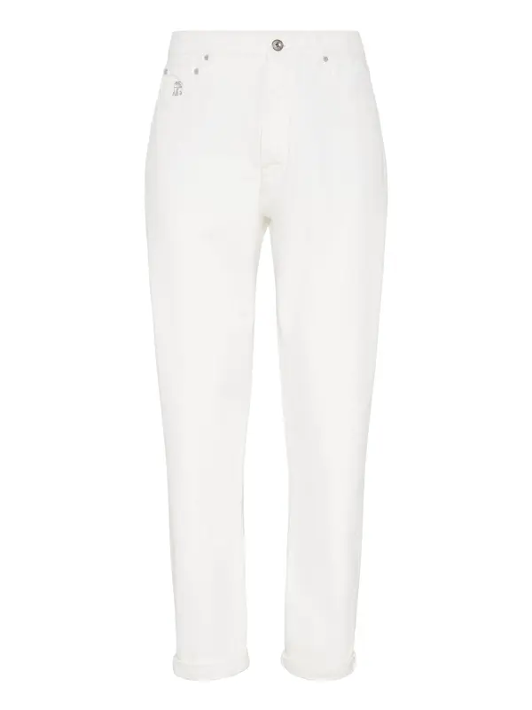 Brunello Cucinelli Garment-dyed Straight Leg Jeans - White