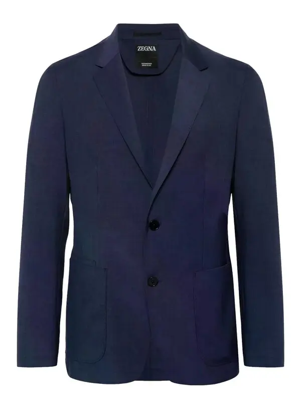 Zegna Single-breasted Wool Blazer - Blue