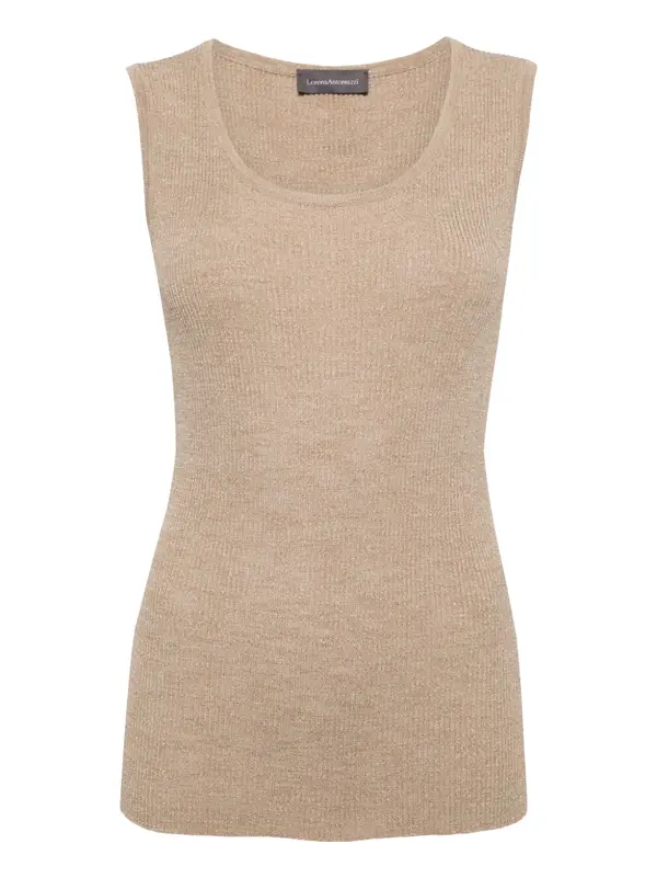 Lorena Antoniazzi Sleeveless Ribbed Knit Top - Gold