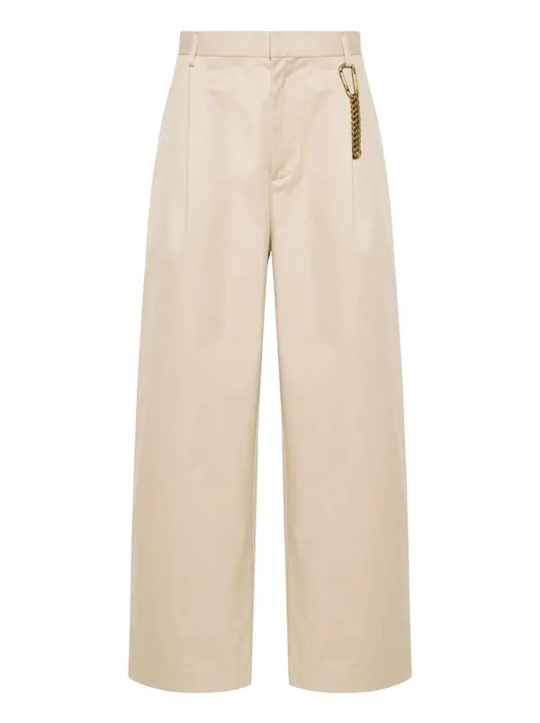 DARKPARK Pleated Straight Trousers - Neutrals