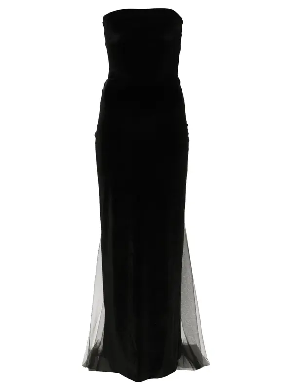 ATU BODY COUTURE Bow-detail Velvet Gown - Black