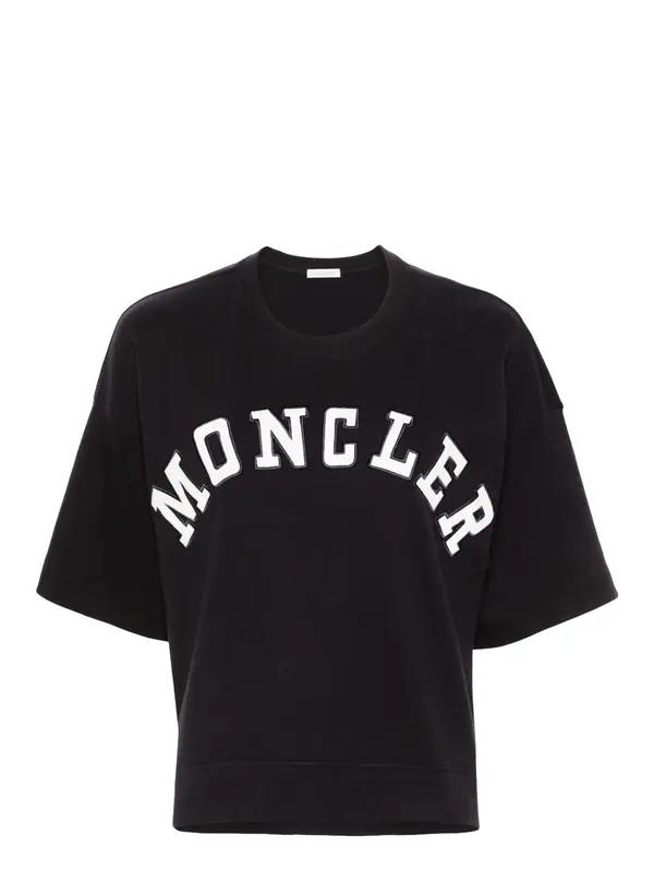 Moncler Logo-patches Cotton T-shirt - Blue