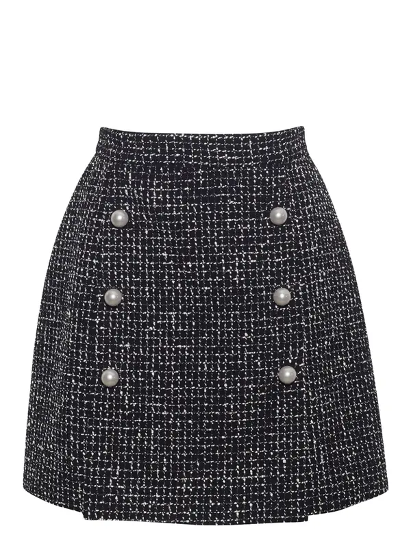 Adam Lippes Double-breasted Tweed Skirt - Black