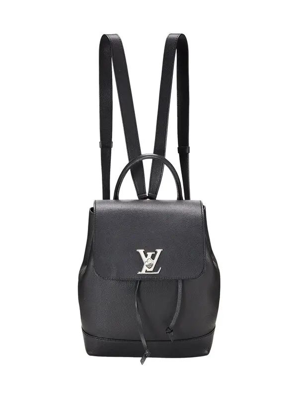 LOUIS VUITTON Leather Lock Me Backpack - Black