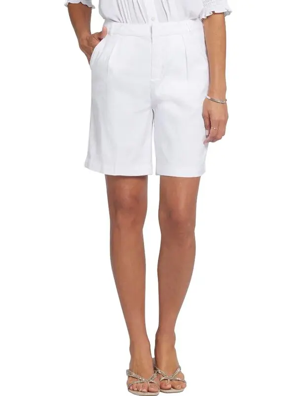NYDJ Relaxed Linen Blend Shorts - Optic White