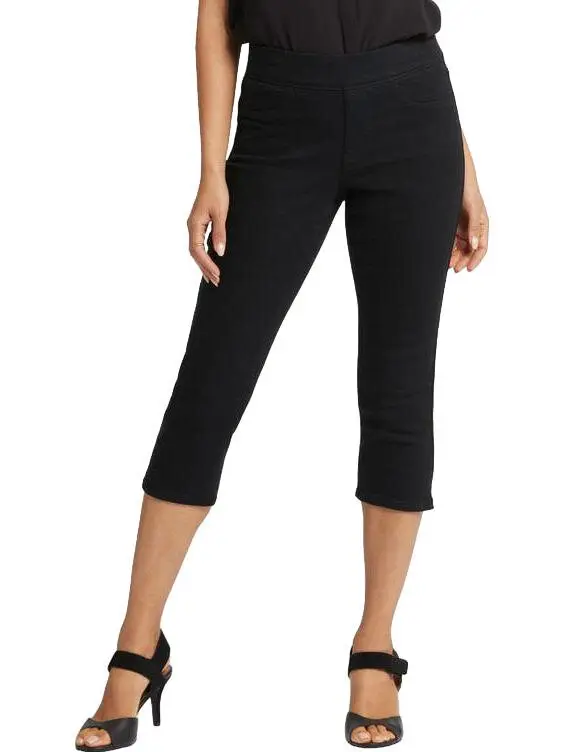 NYDJ Dakota Side Slit Capri Jeans - Overdye Black