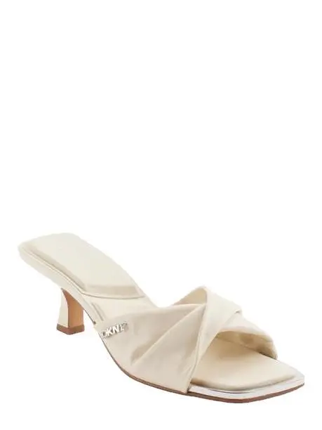 Dkny Twist Strap Kitten Heel Sandal - Bone