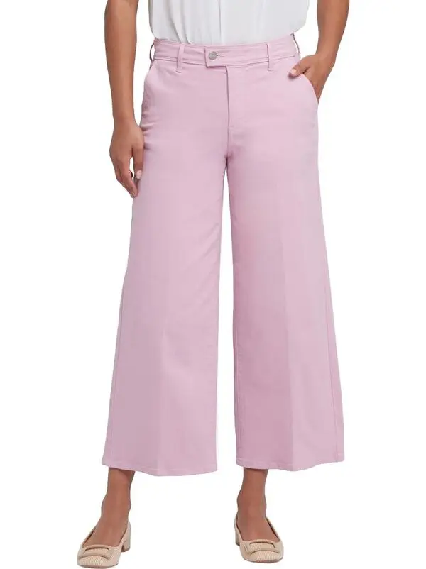 NYDJ Mona High-waist Ankle Wide-leg Trousers - Pink Nectar