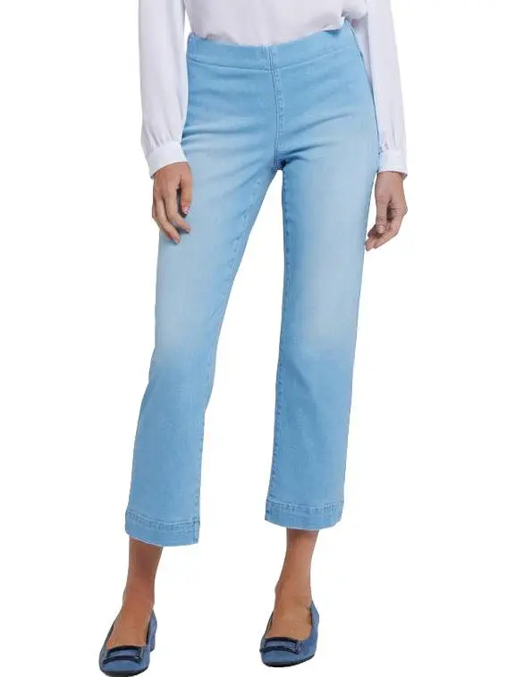 NYDJ Bailey Pull-on Ankle Relaxed Straight Leg Jeans - Canary Beach