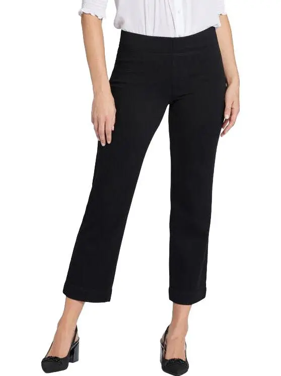 NYDJ Bailey Pull-on Ankle Relaxed Straight Leg Jeans - Overdye Black