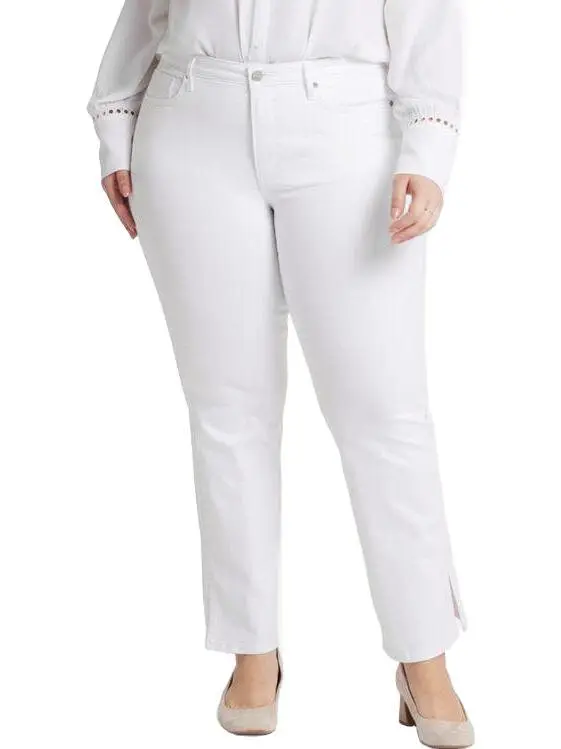 NYDJ Barbara Side Slit Bootcut Jeans - Optic White