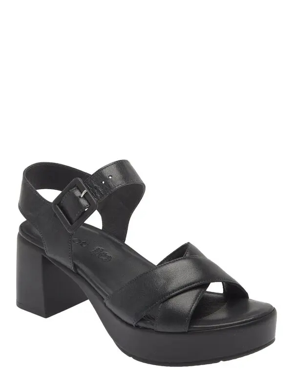 Naot Elite Platform Sandal - Shiny Black Leather