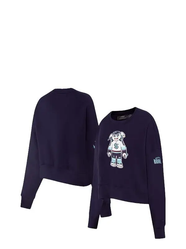 PRO STANDARD Seattle Kraken Mascot Crewneck Pullover Sweatshirt - Navy