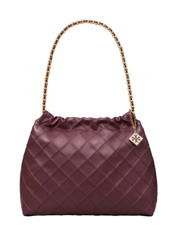 Tory Burch Fleming Soft Quilted Leather Hobo Bag - Albarossa