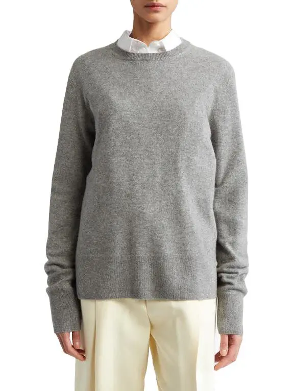 TOTEME Cashmere Crewneck Sweater - Grey Melange