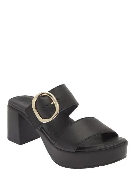 Naot Celeb Platform Slide Sandal - Jet Black Leather