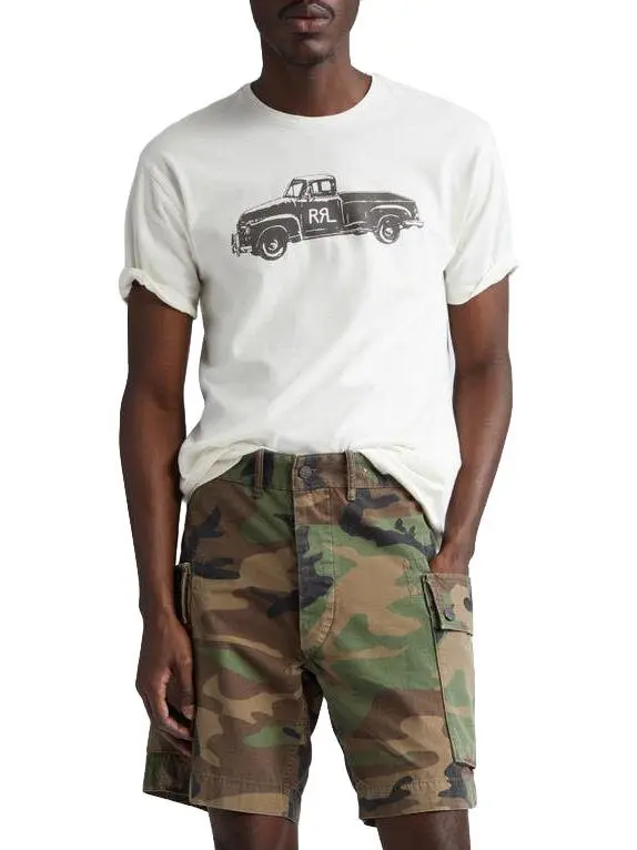 Double Rl Truck Cotton Graphic T-shirt - Paper White
