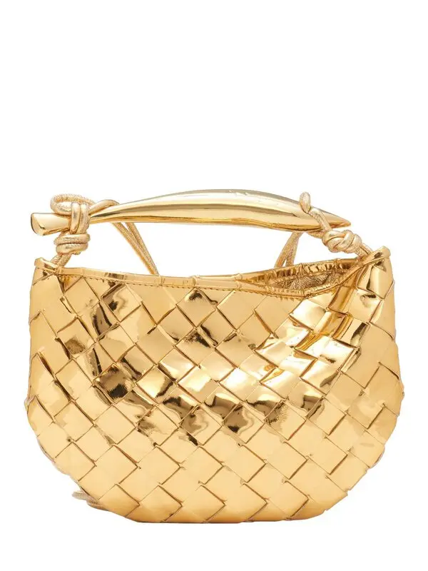 Bottega Veneta Mini Sardine Intrecciato Shoulder Bag - Gold/brass