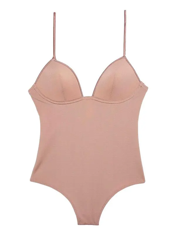 FLEUR DU MAL Cupped Nonwire Bodysuit - Tan