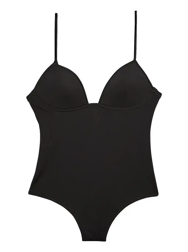 Fleur Du Mal Cupped Nonwire Bodysuit - Black